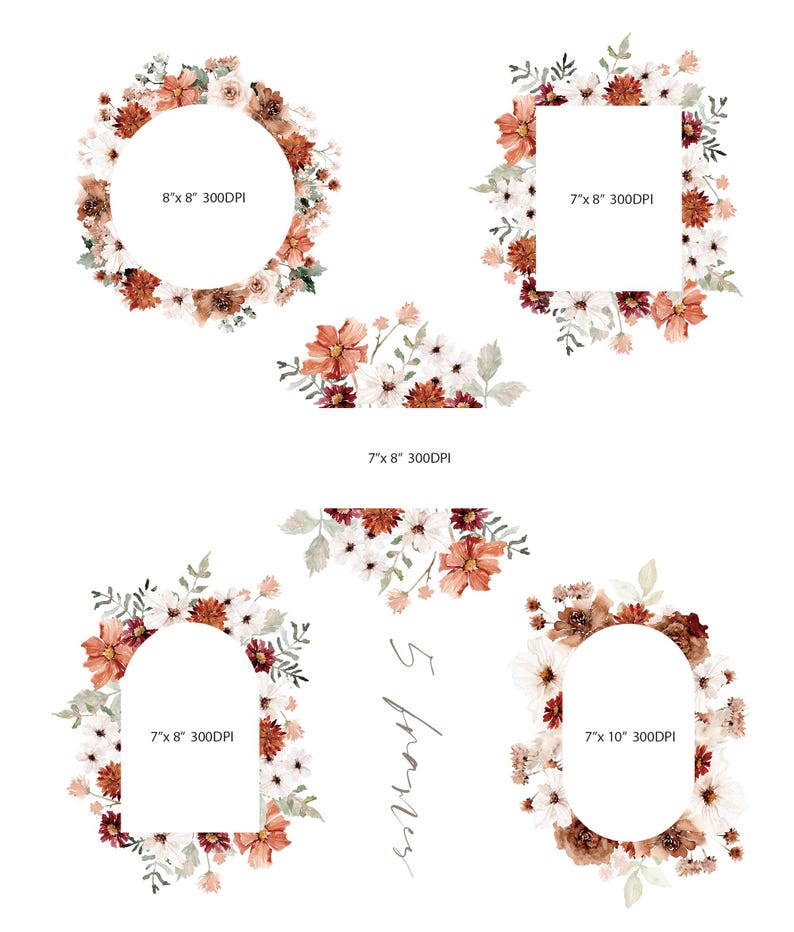 RUST BLOOM, Watercolor Fall Flower, Rustic Flower, Winter Bouquets ...