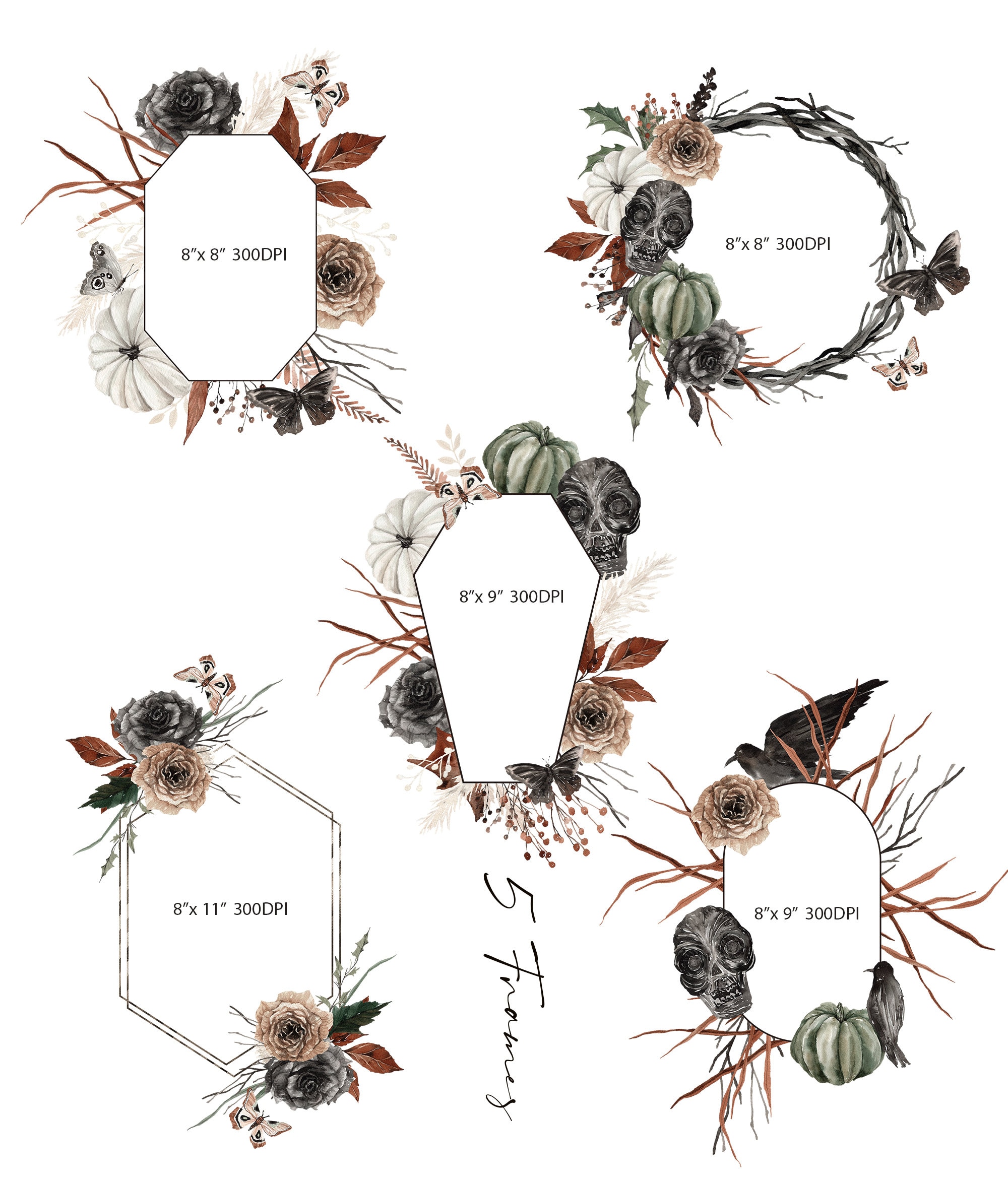 Spooky CHIC, Watercolor Clipart, Watercolor Halloween, Halloween ...