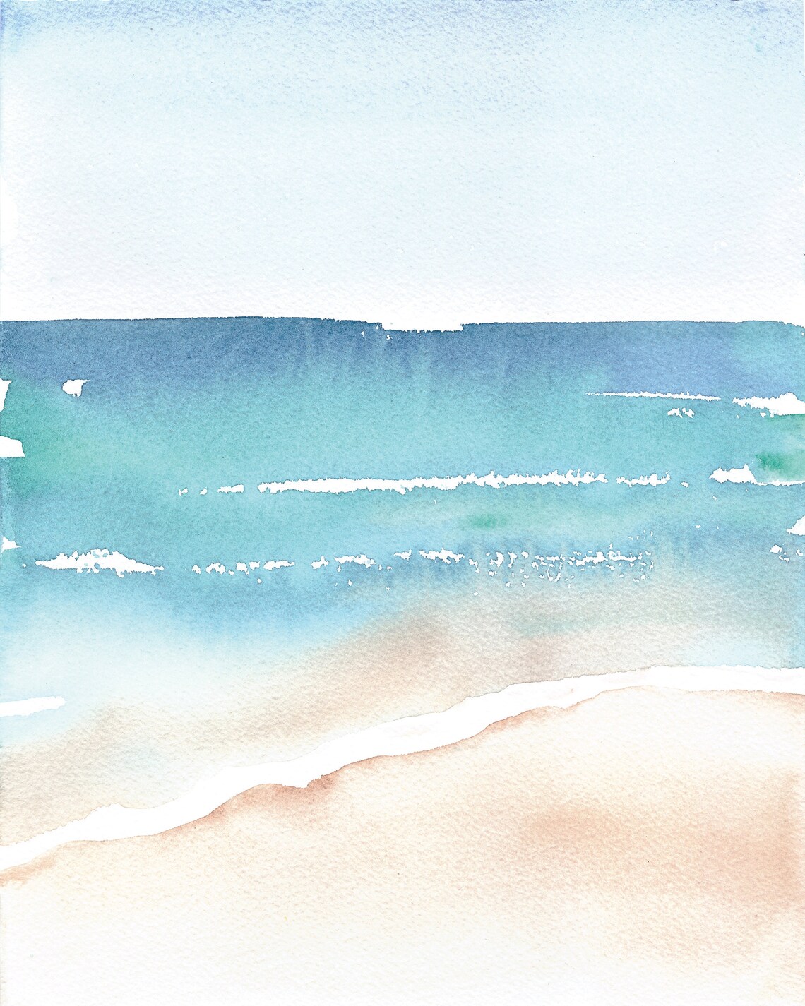 Set of 3 Watercolor prints Printable Wall Art Ocean | Etsy