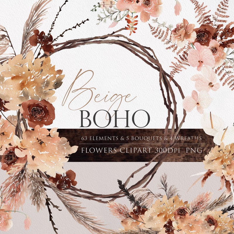 Boho Clipart - Etsy