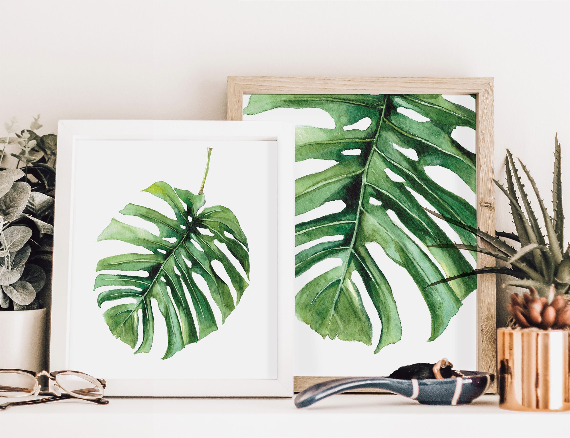 Greenery Watercolor Printable Wall Art Watercolor Print - Etsy