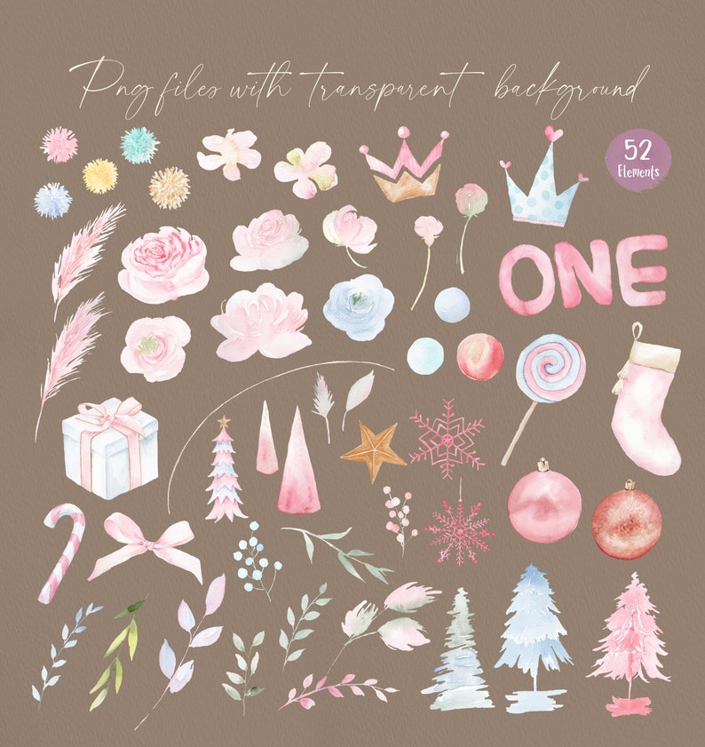 Watercolor Baby Clipart Winter Onederland Clipart Baby | Etsy