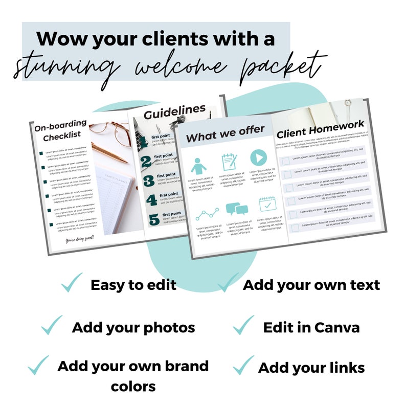 Client Welcome Packet, Client Onboarding Packet ,canva Template ...