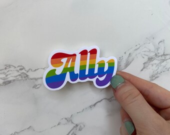 Ally Sticker LGBT Pride Ally Sticker LGBTQ Pride Month Rainbow Sticker ...