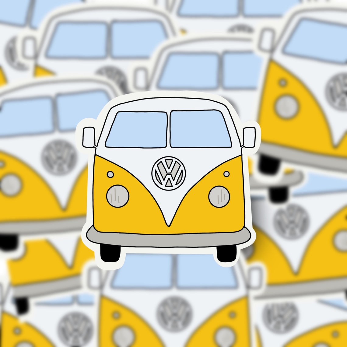 VW inspired yellow bus sticker | Etsy