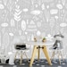Simple and Cute Pattern for Kids Room Wallpaper, Botanical Doodling ...