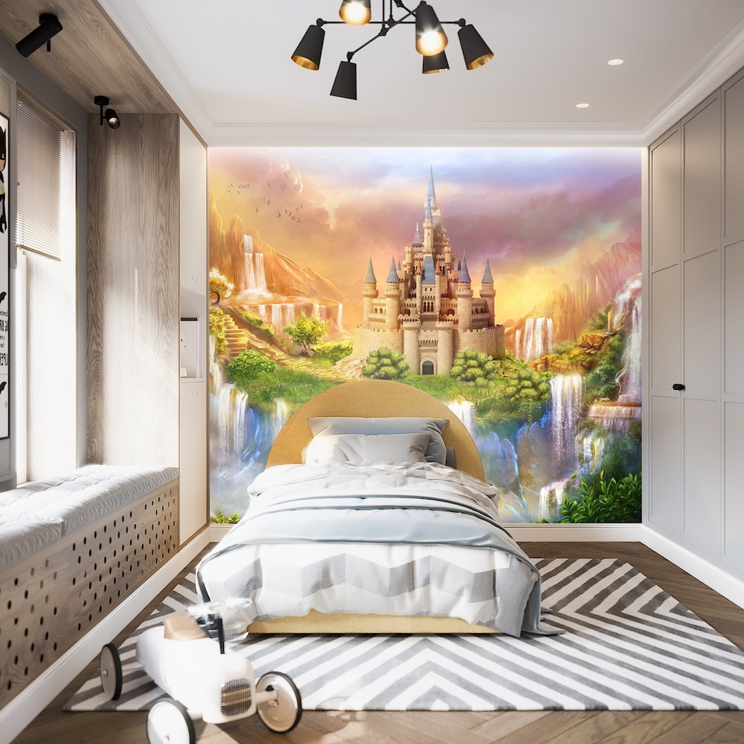 Castle Wallpaper Removable Fairytale Castle Nursery Kids Mural for Kids ...