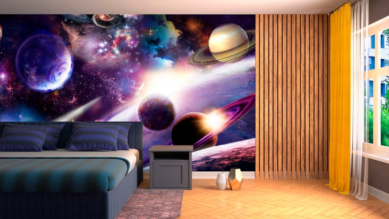 Galaxy Vinyl Wallpaper Space Wallpaper Large Galaxy and - Etsy