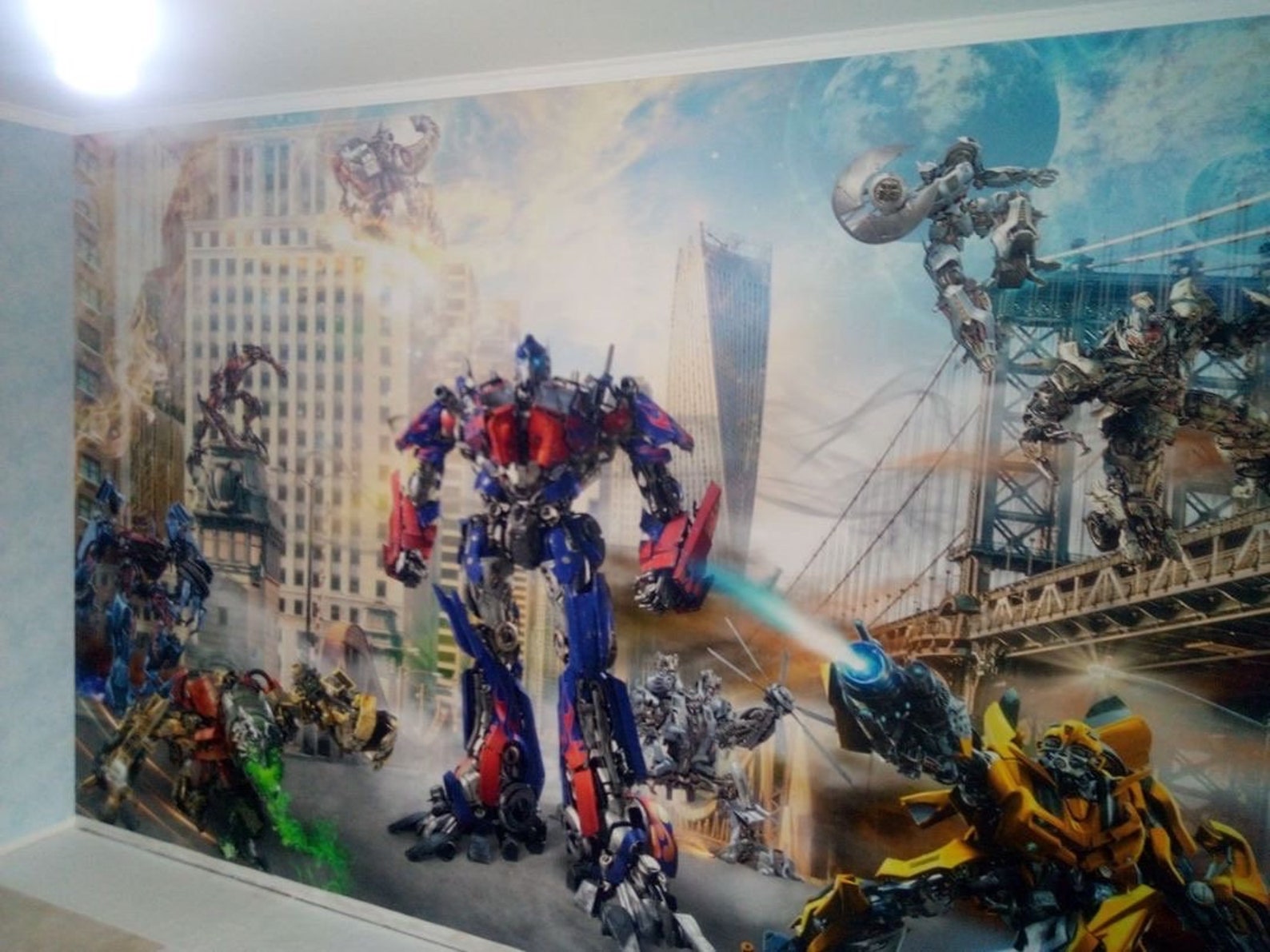 Customized Boy Nursery Wallpapers Transformers Printswall Decal ...