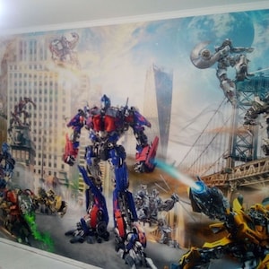 Customized Boy Nursery Wallpapers Transformers Prints wall Decal ...
