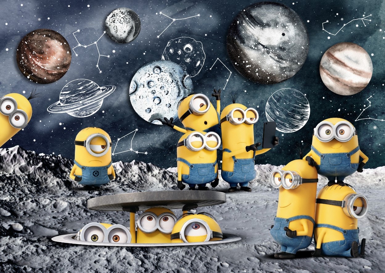 Minions in Space Wallpaper for Kids Room Boy/girl Room | Etsy