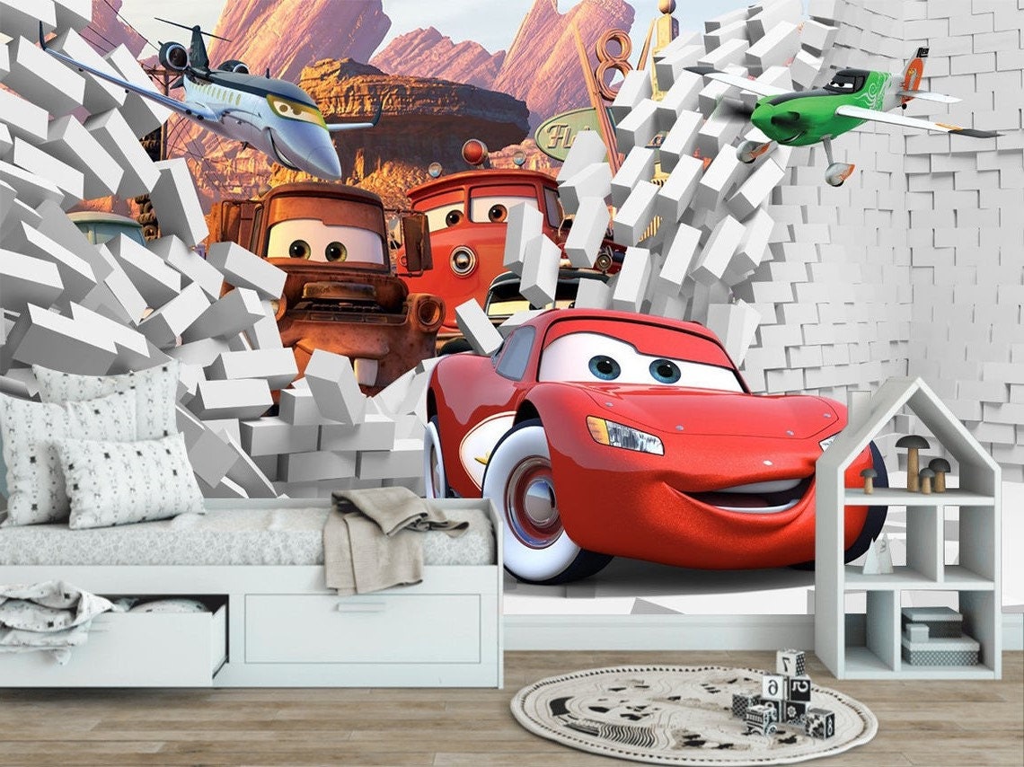 Cars Lightning Wall Decor Removable Wallpapers Cars Wall Art - Etsy