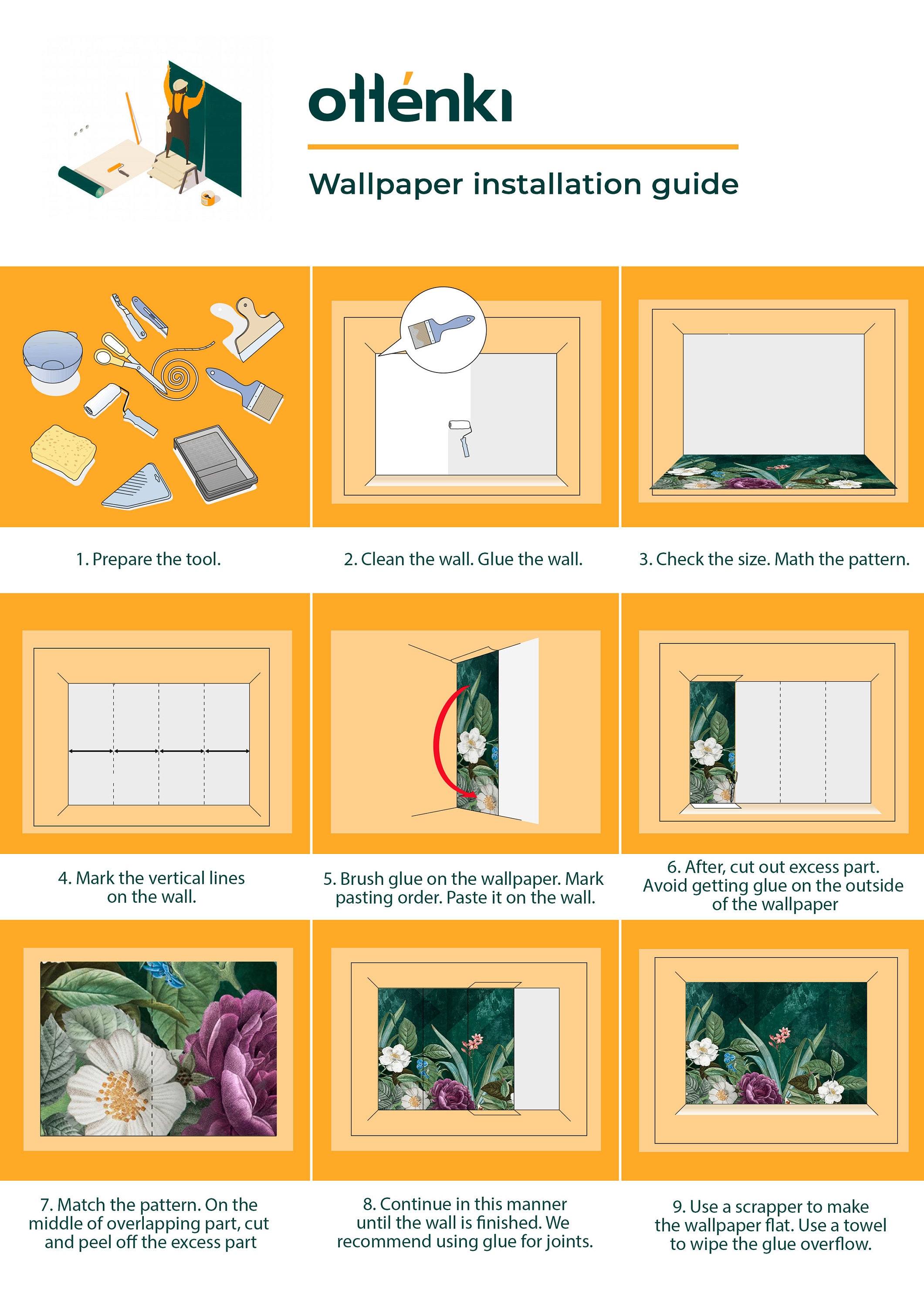 Removable Vinyl Wallpaper Tropical Palm Self Adhesive Tropical | Etsy