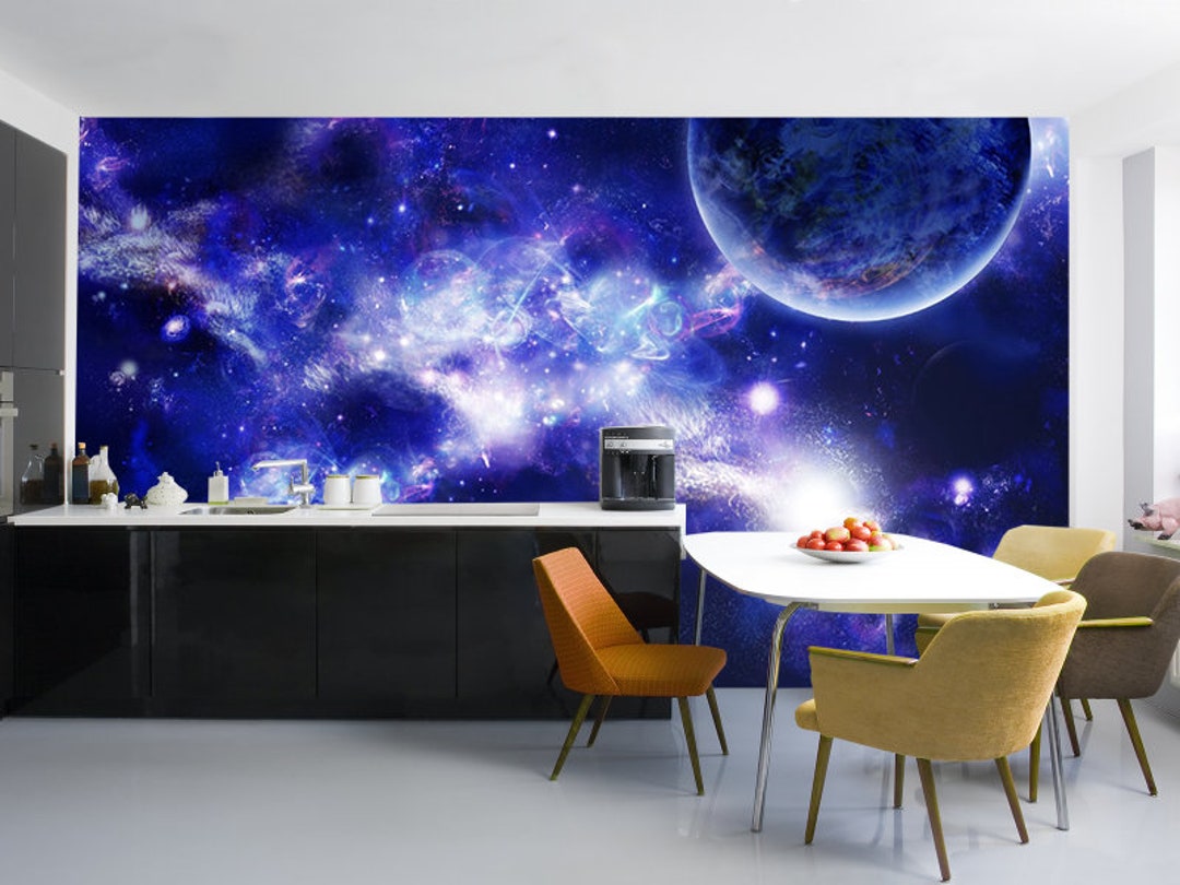 Universe Wall Decor, Galaxy Wallpaper, Space Vinyl Wall Paper, Galaxy ...
