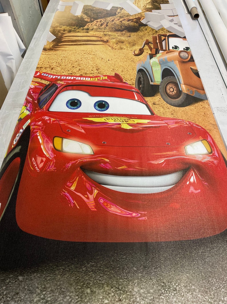 Red Car Cartoon Wallpapers, Nursery Wall Decor, Removable Wallpapers ...