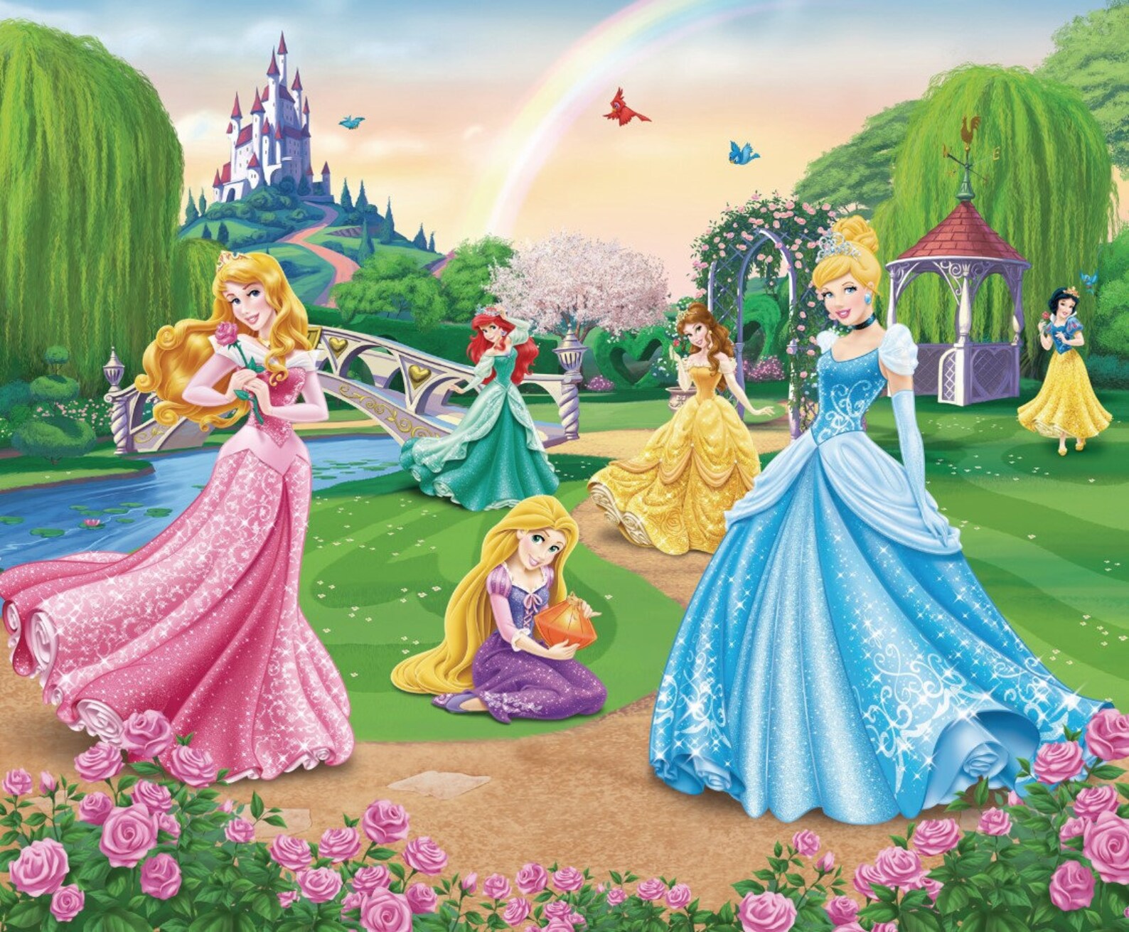 Large Princess Wallpapers Kids Room Princess Wall Decor Princess Wall ...