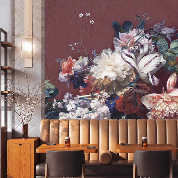 Dutch Floral Wallpaper - Etsy