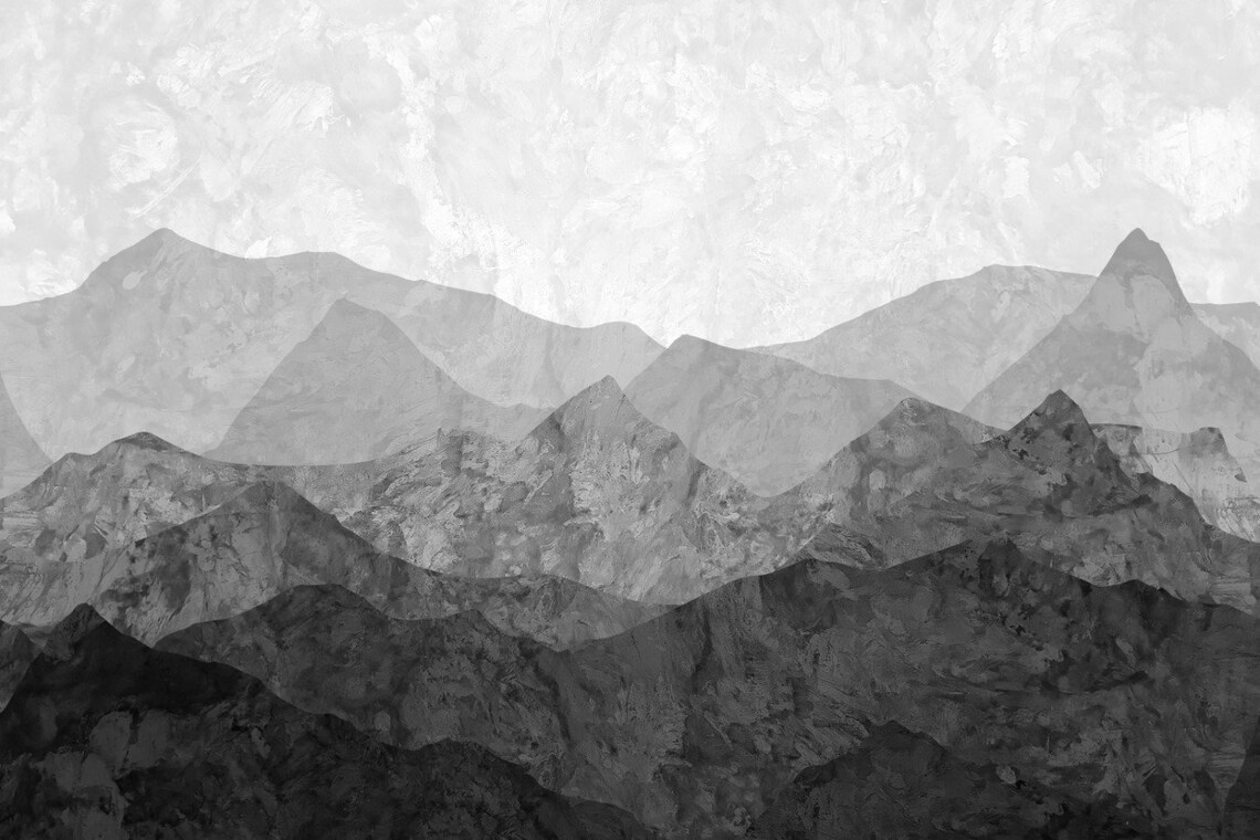 Gray Mountain Landscape Wallpaper, Abstract Mountains Wallpaper, Self ...
