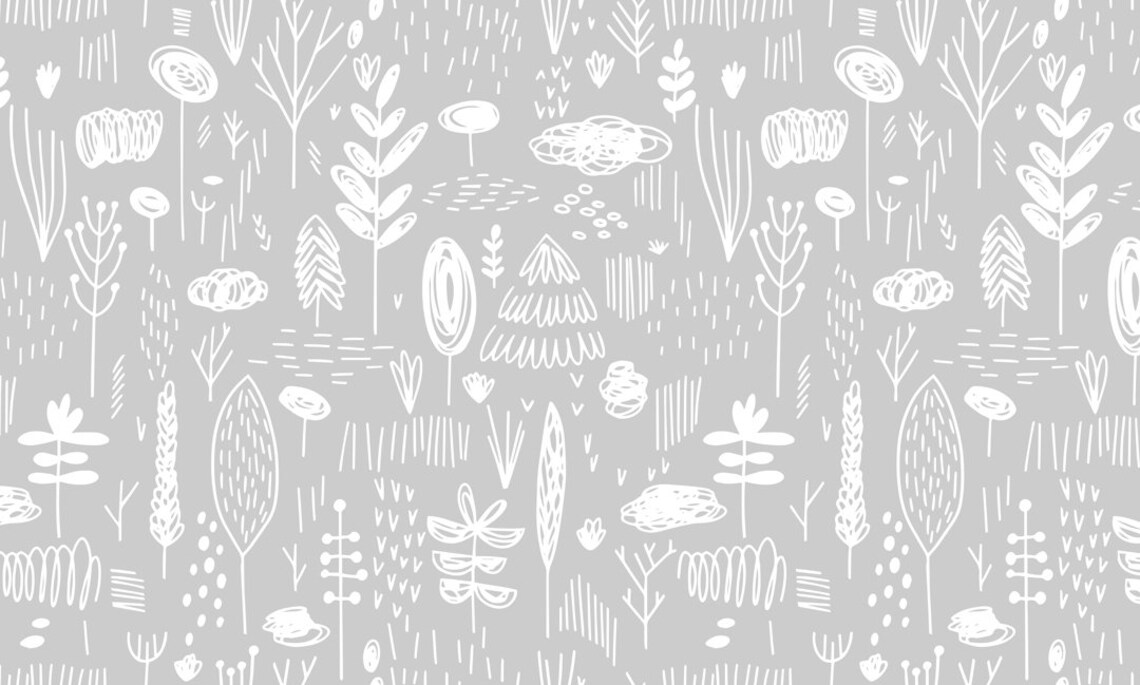Simple And Cute Pattern For Kids Room Wallpaper Botanical | Etsy