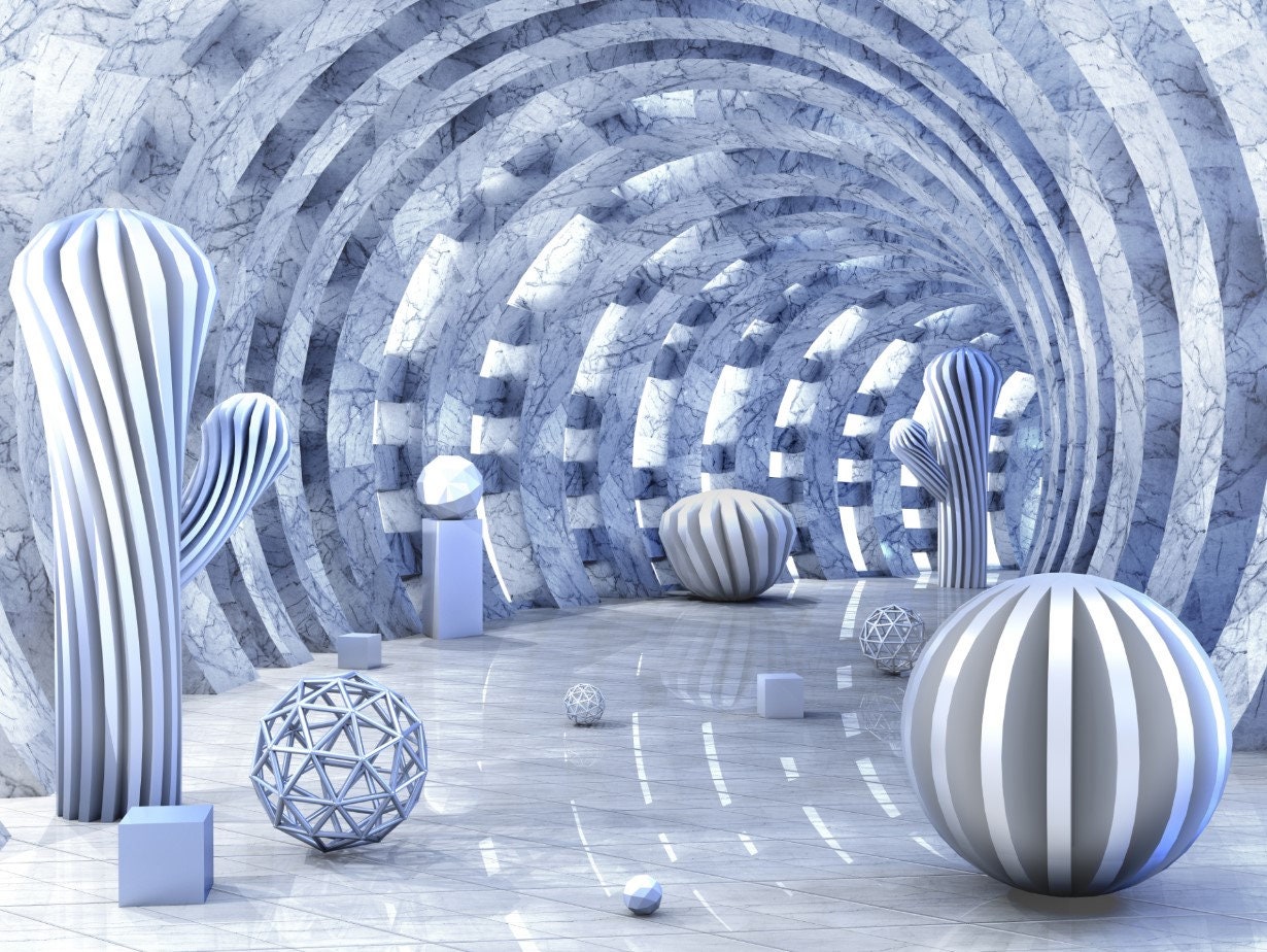 Arc Wall Mural, Stereoscopic Wall Art, 3D Mural, Wallpaper, Sticker ...
