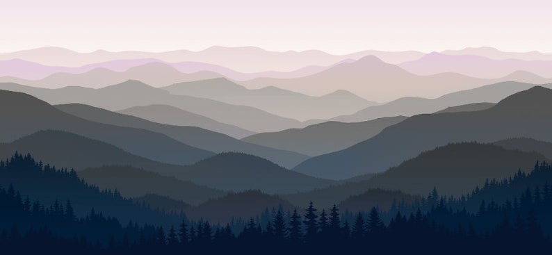 Flat Landscape Vinyl Wallpaper Flat Design Wall Paper - Etsy