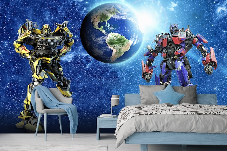 3D Transformers Mural Children Wallpapers Great Wall 3d - Etsy