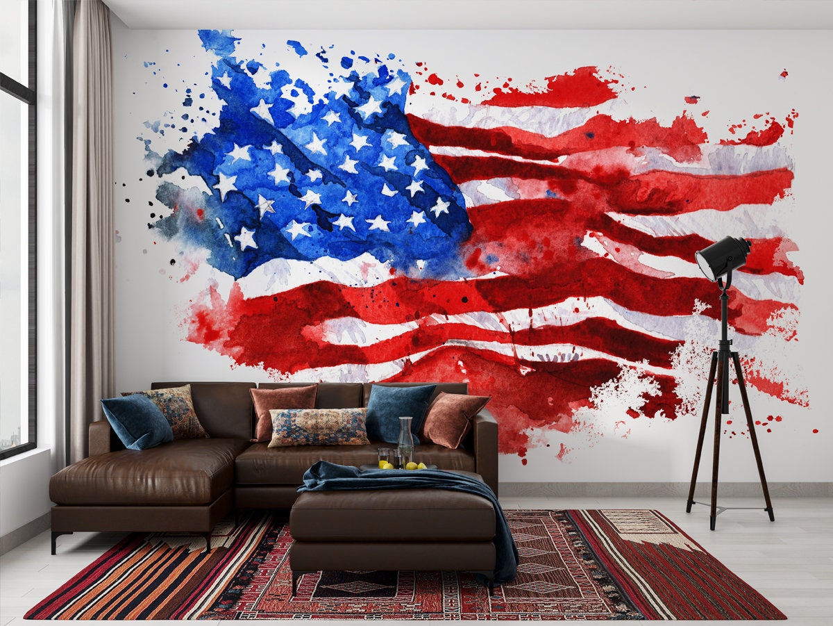 American Flag Wall Decal Us Veteran Hand Pulling American Flag 1