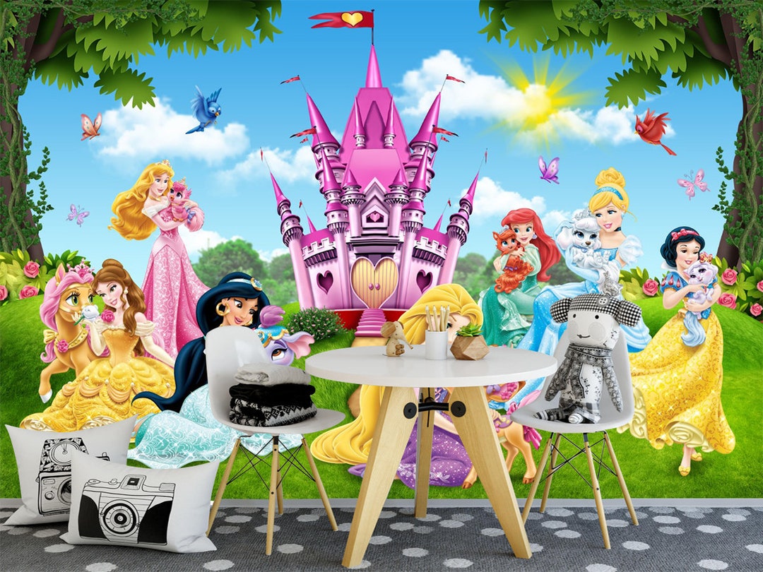 Customized Princess Wall Decor for Nursery and Kids Room Wallpaper ...