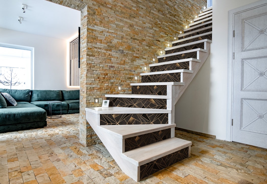 Geometric Stair Risers Decoration Stair Decals, Staircase Murals, Decor ...