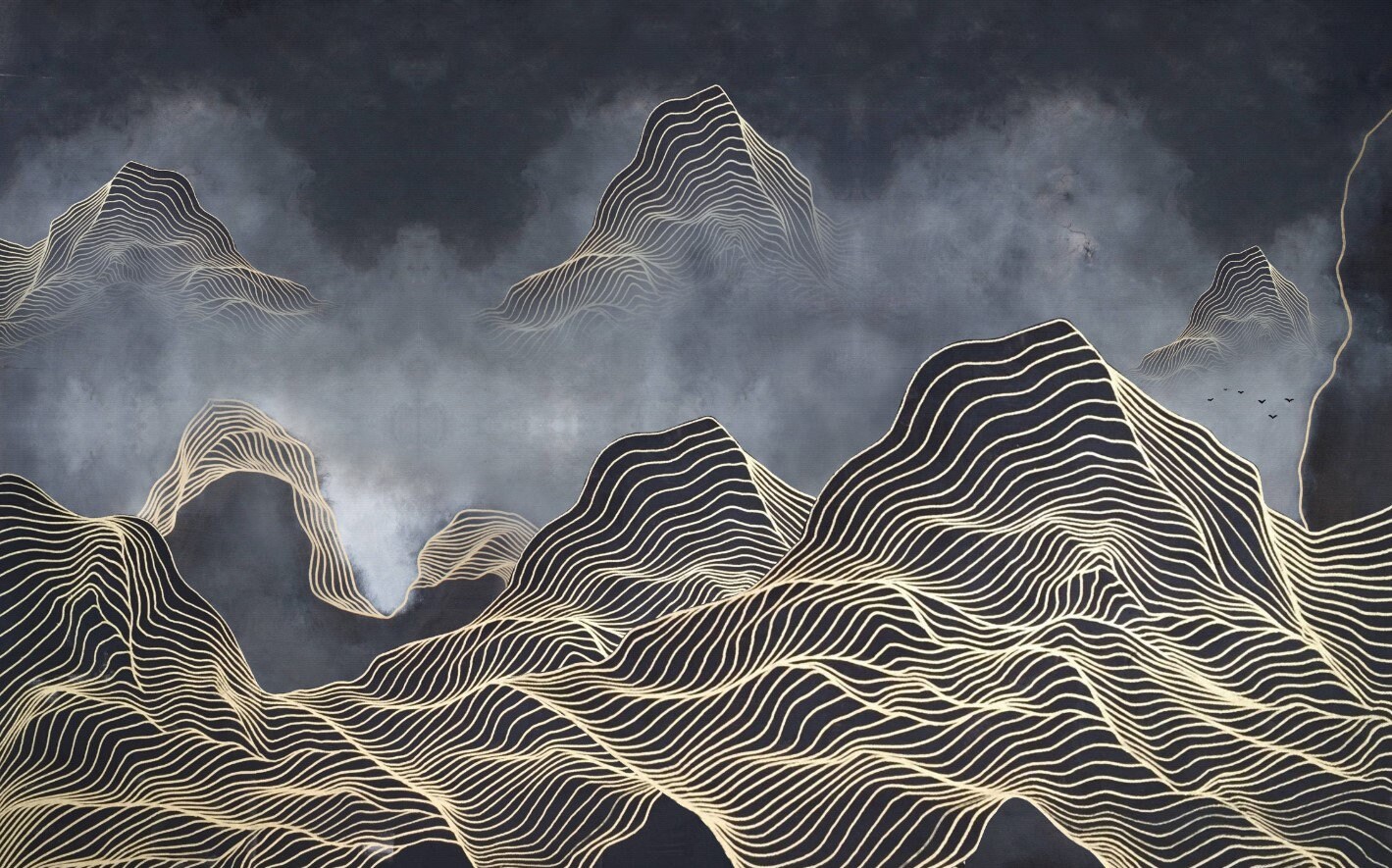 Abstract Vinyl Wallpaper, Designer Wallpapers, Clouds in the Mountains ...