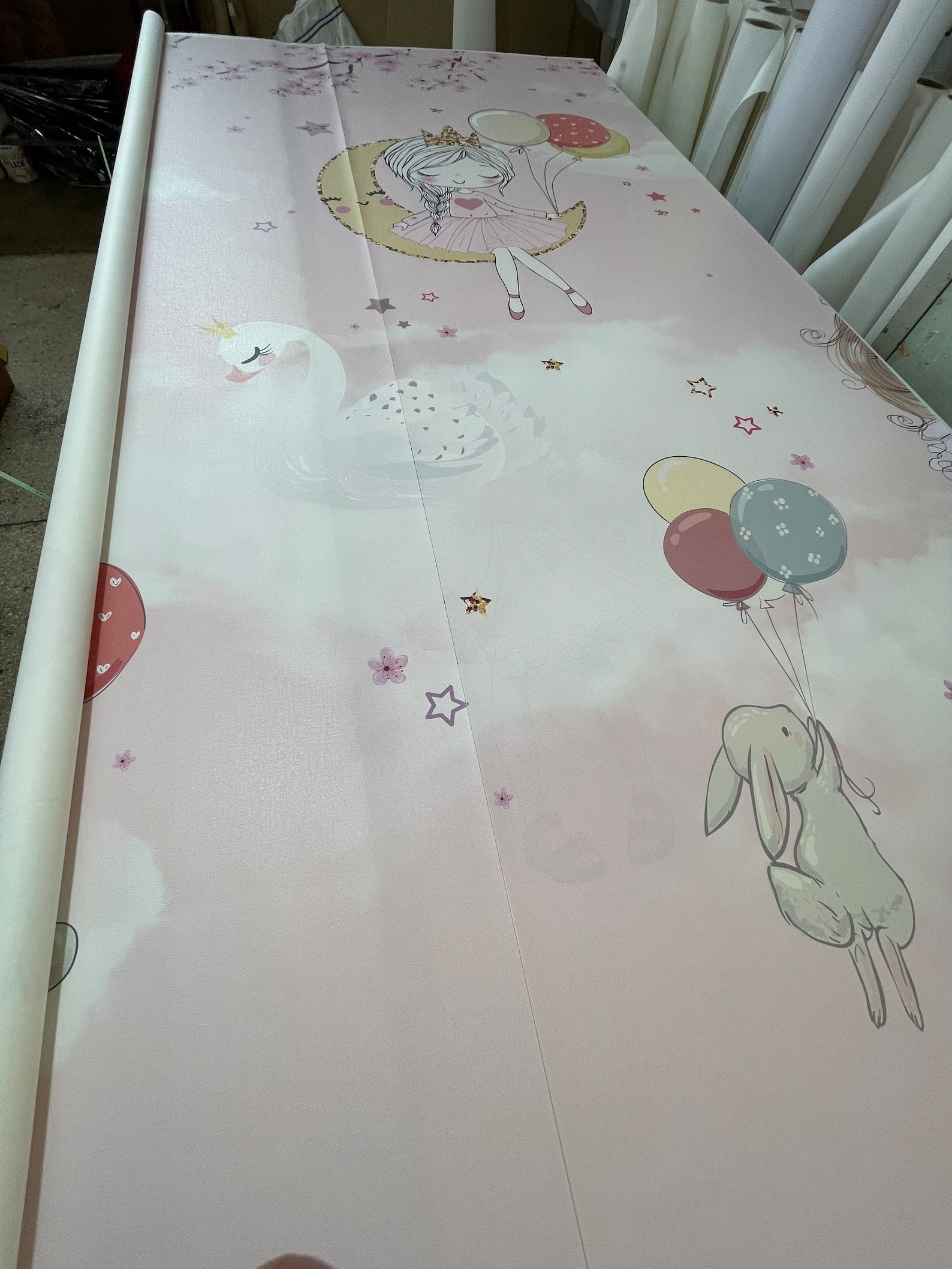 Princess Girls Room Wallpaper Princess Printed Pink Nursery - Etsy