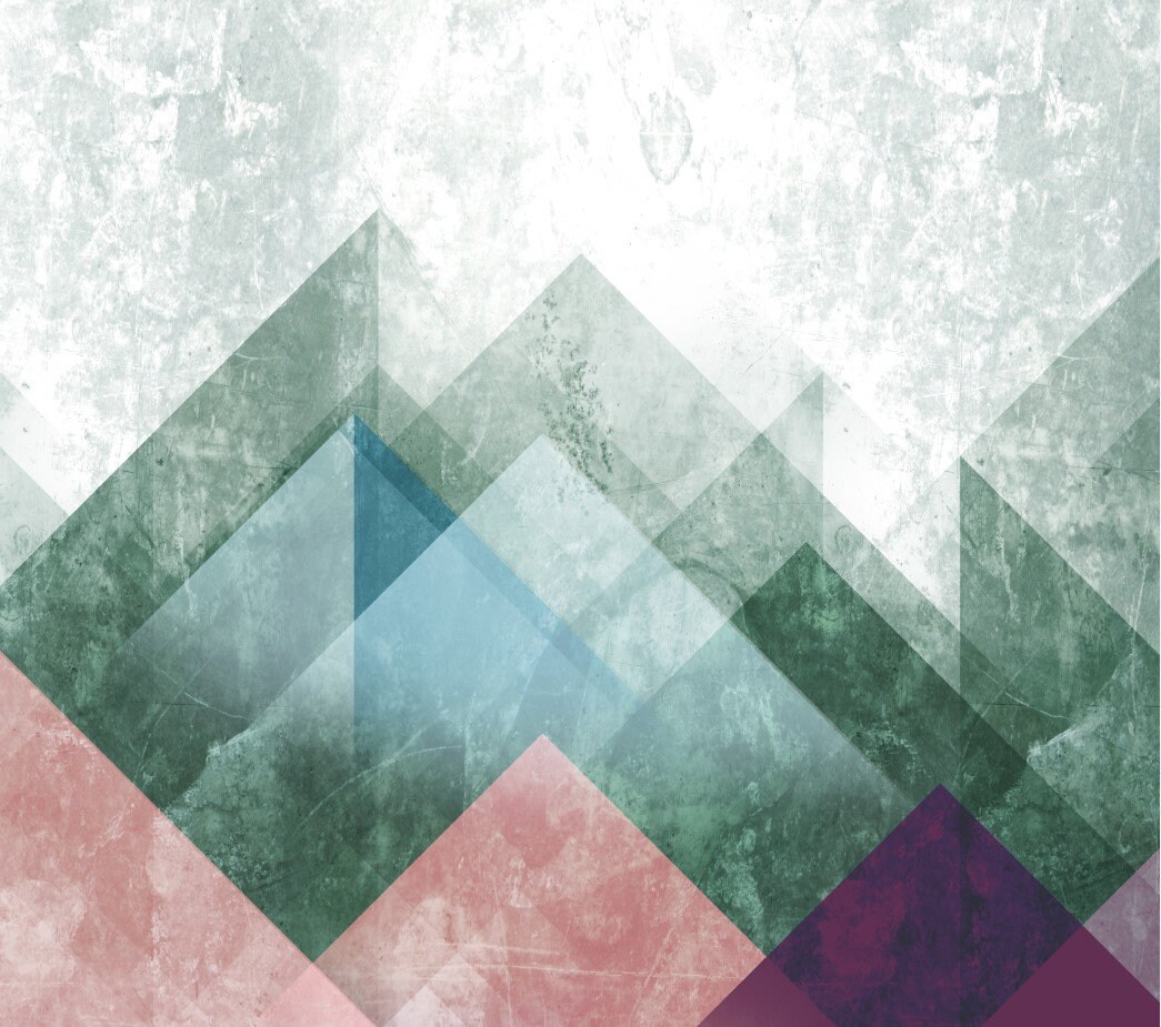 Beautiful Abstract Mountains Wallpaper Green Geometric Wall - Etsy