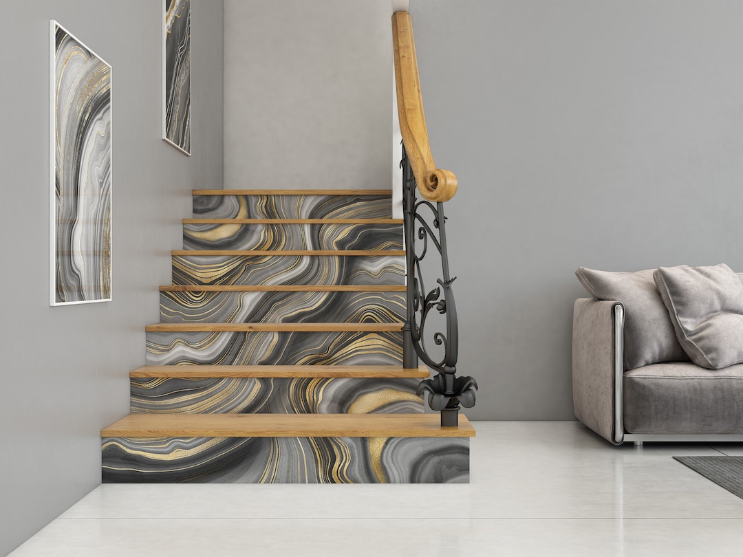 Art Deco Self-adhesive Stair Riser Stickers, Stick Staircase Decals ...