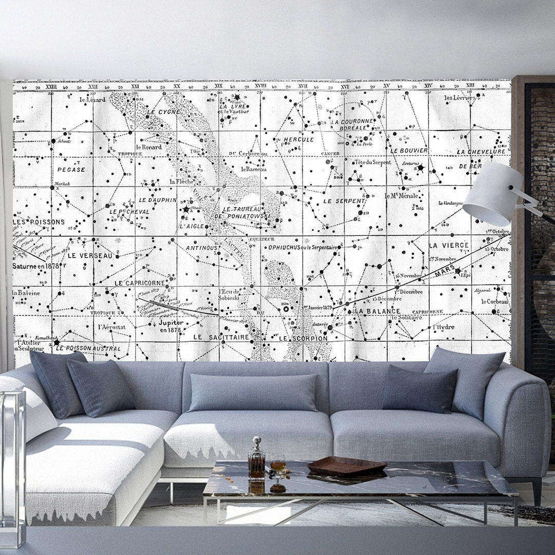 Star Chart Wallpaper Star Map Constellation Mural Wallpaper - Etsy