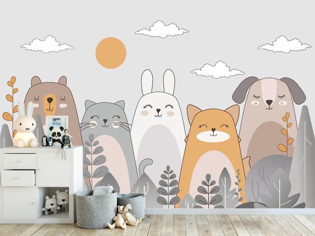 Gray Nursery Wallpapers Hygge Kids Room Wallpaper Hygge Nursery ...