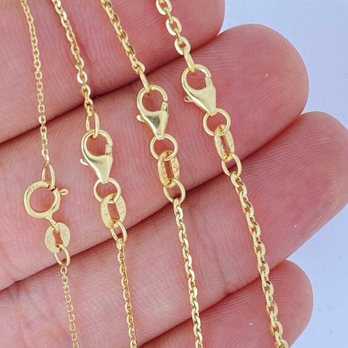 Solid 18K Gold Italy Chain Genuine 18K Ball Chain 18kt - Etsy