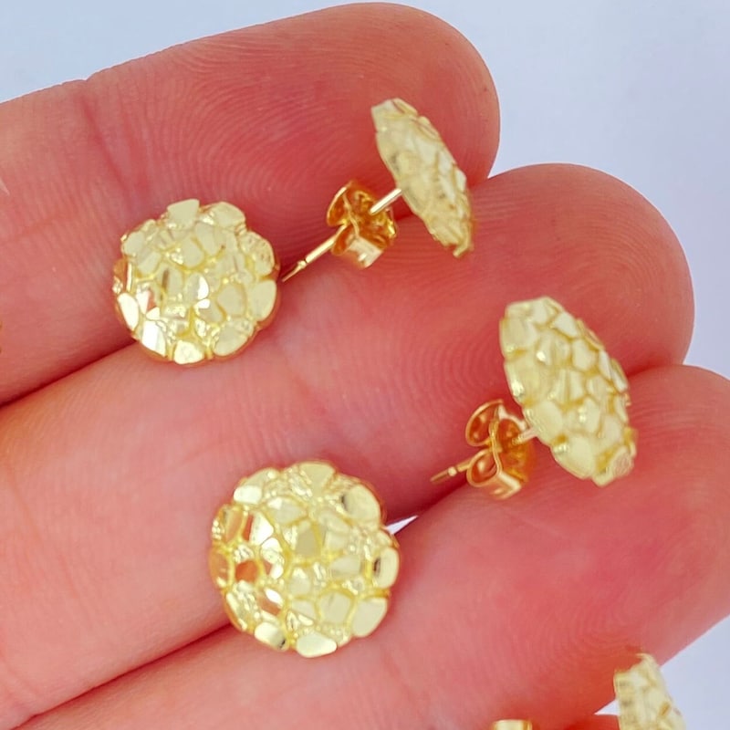 Nugget Gold Earrings - Etsy