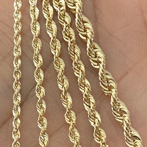 Solid 10K Gold Rope Chain Gold Rope Necklace 1.5mm 2mm 3mm - Etsy