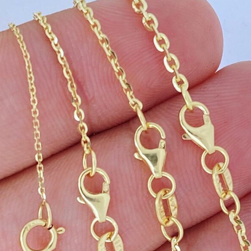 Rolo Gold Chain 18k - Etsy