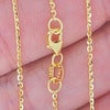 Solid 10K Gold Rolo Cable Chain, Diamond Cut Genuine 10K Gold Rolo ...