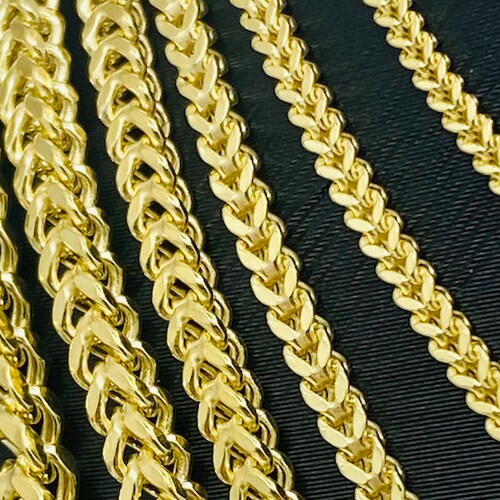 Solid 10K Gold Franco Box Chain 1.75mm Ladies Gold Chain Man | Etsy