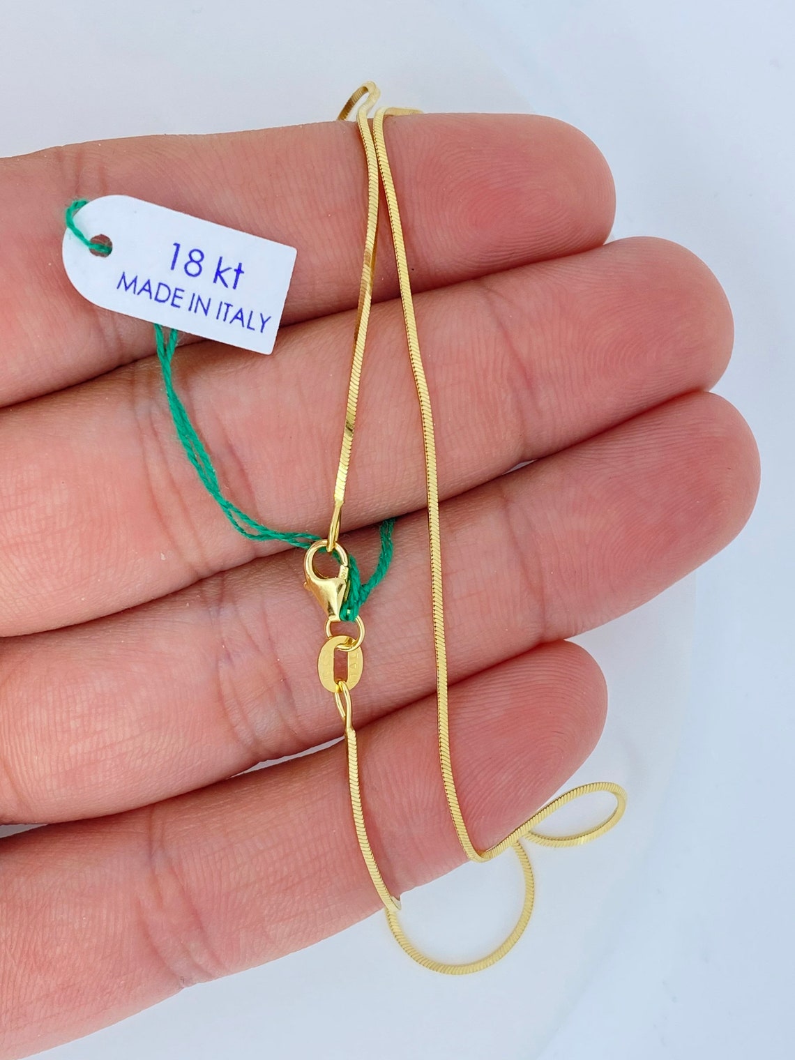 Solid 18K Gold Snake Chain Italian Snake Chain 18K Gold High - Etsy