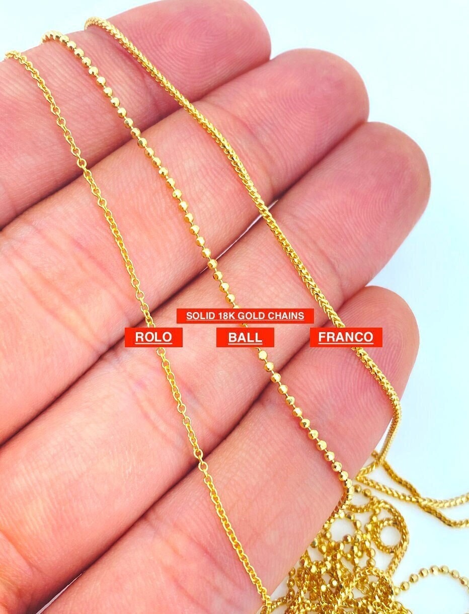 Solid Italian 18k Yellow Gold Chain - Etsy