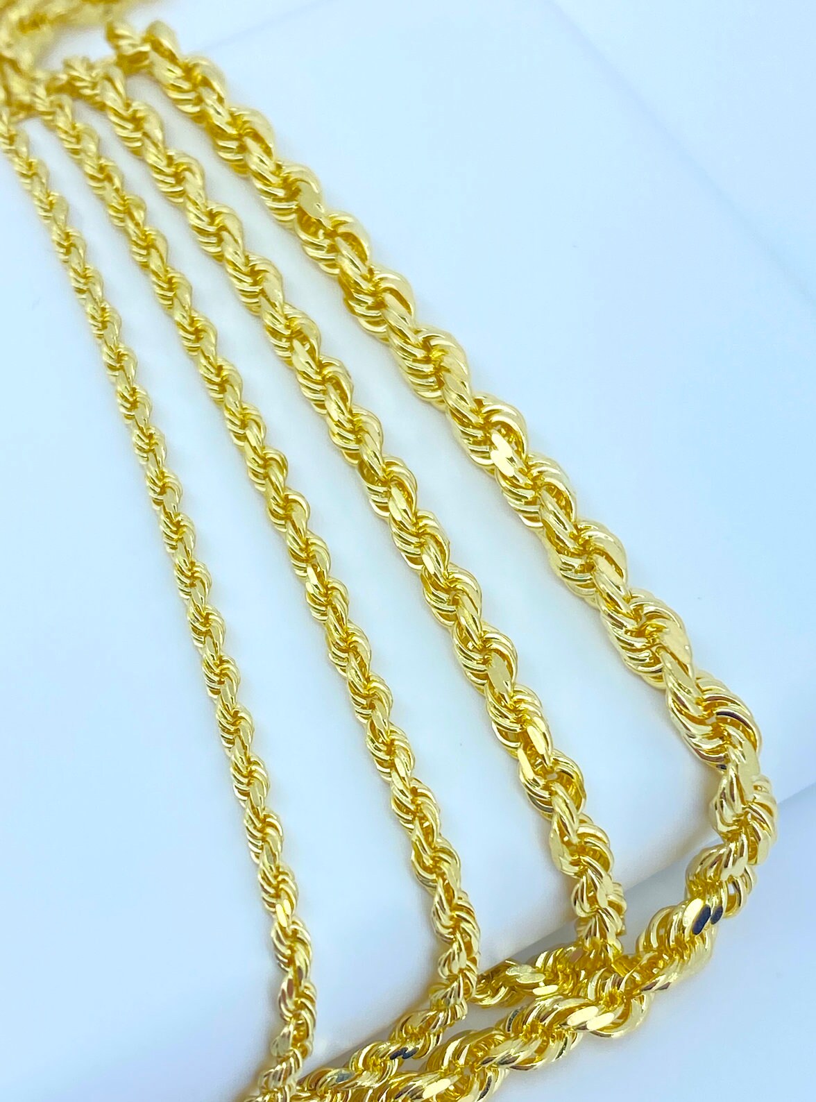 Solid 18K Gold Rope Chain: Heavyweight Durable Necklace - Etsy