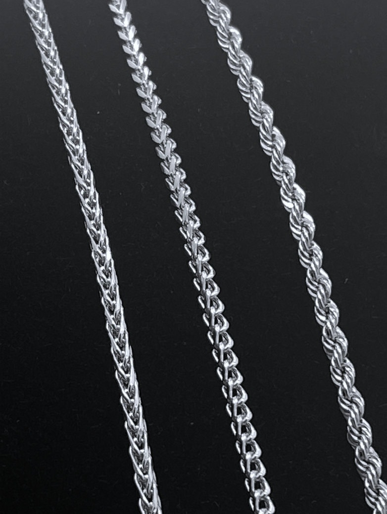 Solid Platinum Chain, Genuine Solid Platinum Chain, 1.5mm Diamond-cut ...