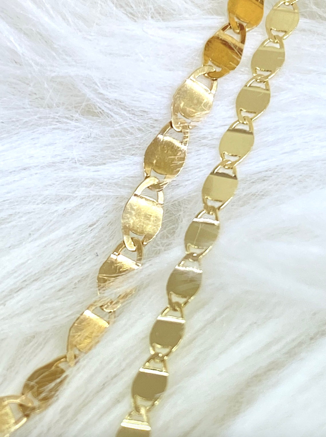 Solid 14K Gold Mirror Link Chain High Quality Italian Chain - Etsy