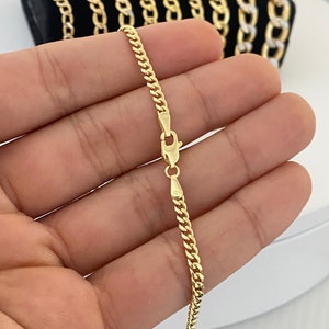 10K Solid Yellow Gold Miami Cuban Curb Chain 2mm 3mm 3.75mm 4.5mm, Man ...