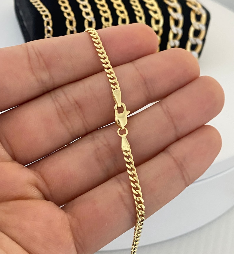 10K Solid Yellow Gold Miami Cuban Curb Chain 2mm 3mm 3.75mm | Etsy
