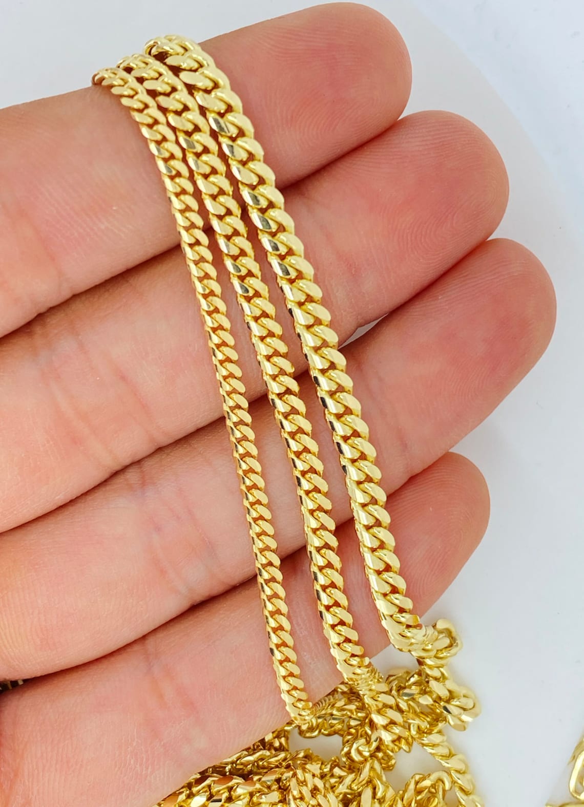 Solid 18K Gold Miami Cuban Chain Made in Italy Highest - Etsy