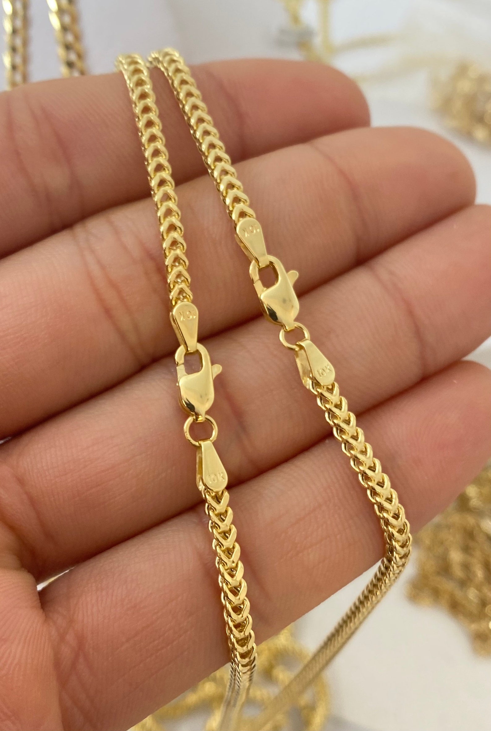 Solid 10K Gold Franco Chain 2.5mm Man Trending Gold Chain - Etsy